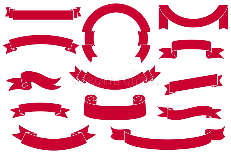 Set of Retro Flag and Ribbon Banners. Vector Stock Illustration ...