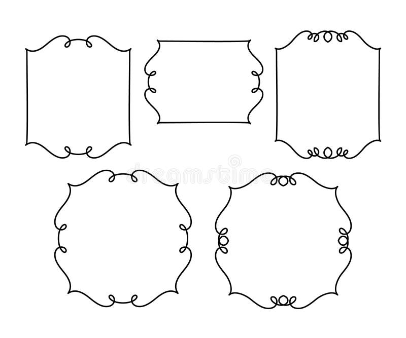 Vector Retro Frames .Vector Illustration. Black White. Stock Vector ...
