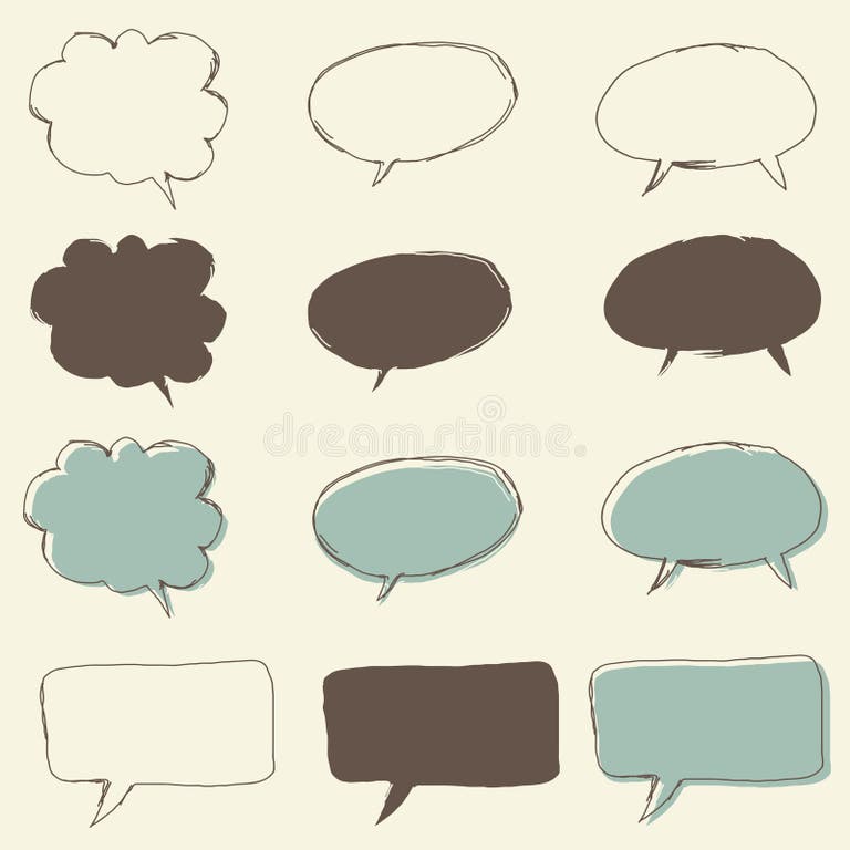 Set of Retro Funky Bubble Speech Stock Vector - Illustration of fleck ...