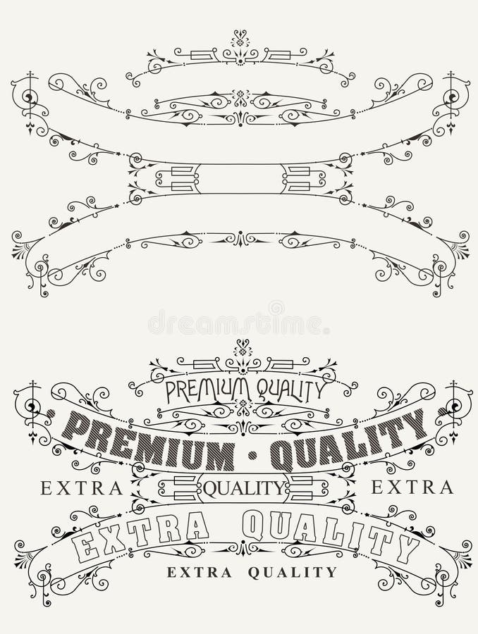 Set of Retro Label Style Page Elements Stock Illustration ...
