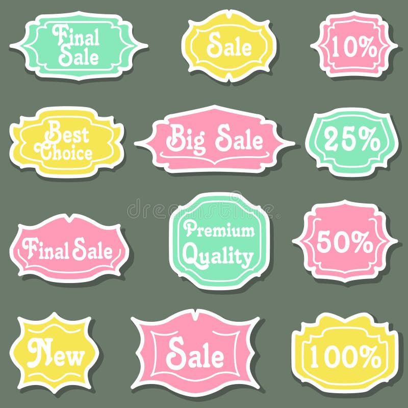Set of retro labels. stock vector. Illustration of discount - 52483407