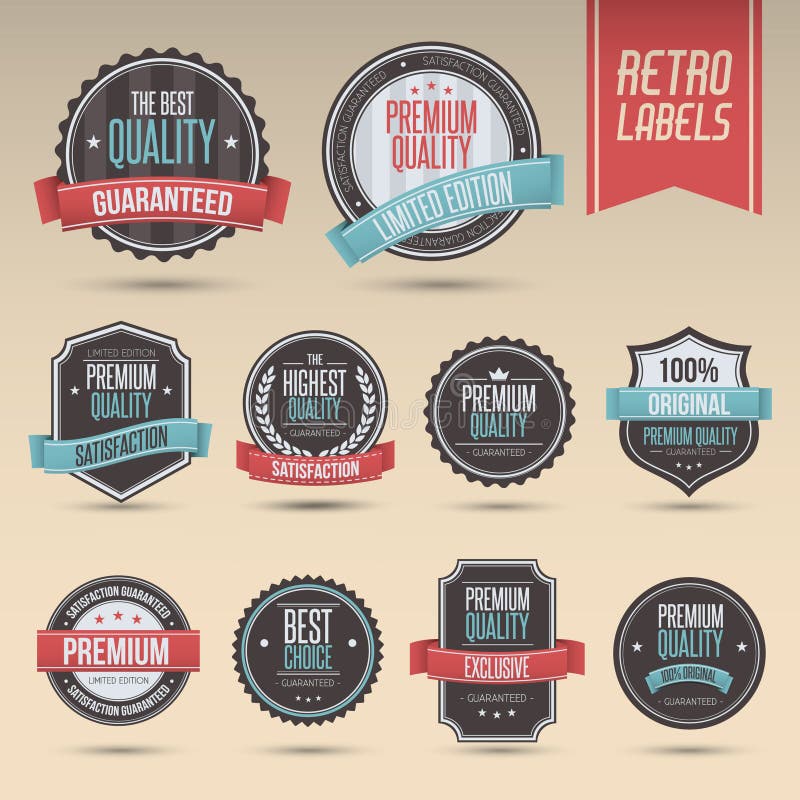 Set of Retro Labels. Vector Illustration Decorative Design Stock Vector ...