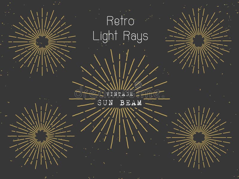 Set Of Retro Light Rays Background For Vintage Logo Stock Vector ...