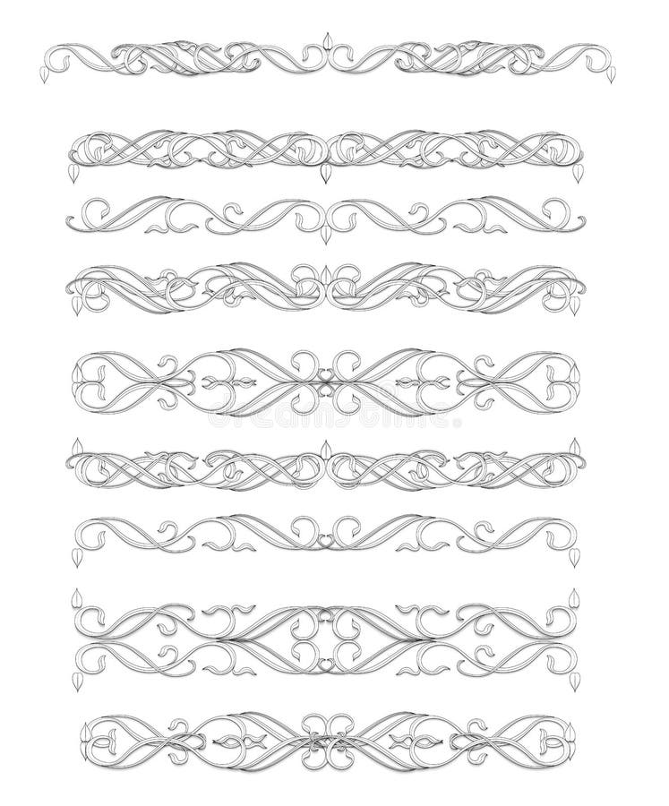 Vector Set of Geometric Borders in Ethnic Boho Style. Collection of ...