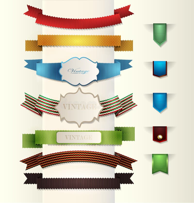 Big Set Design Elements in Retro Style Stock Vector - Illustration of ...