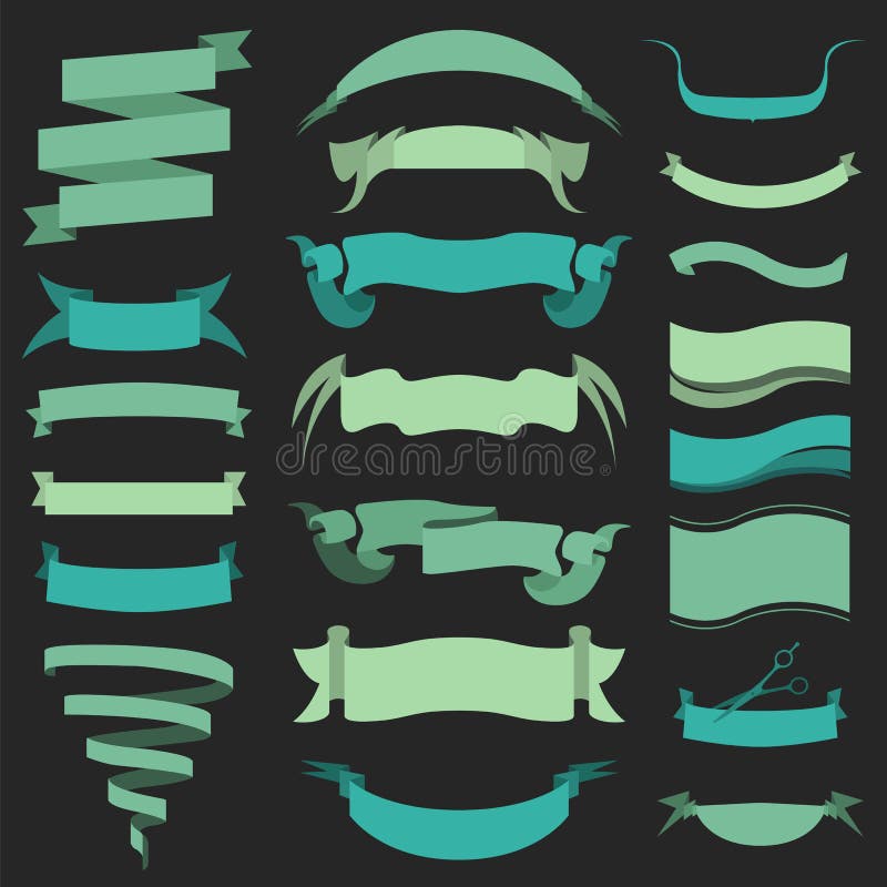 Set of Retro Ribbons and Arrows, Banner Stock Vector - Illustration of ...