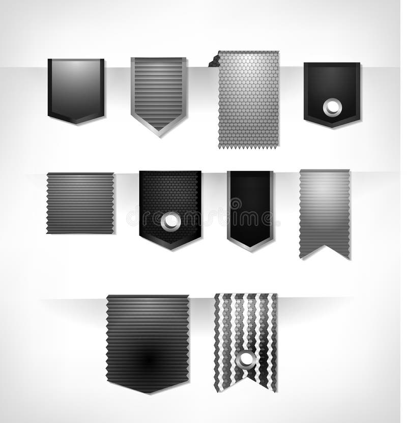 Set of Retro Ribbons, Old Dirty Paper Textures and Vintage Labels ...