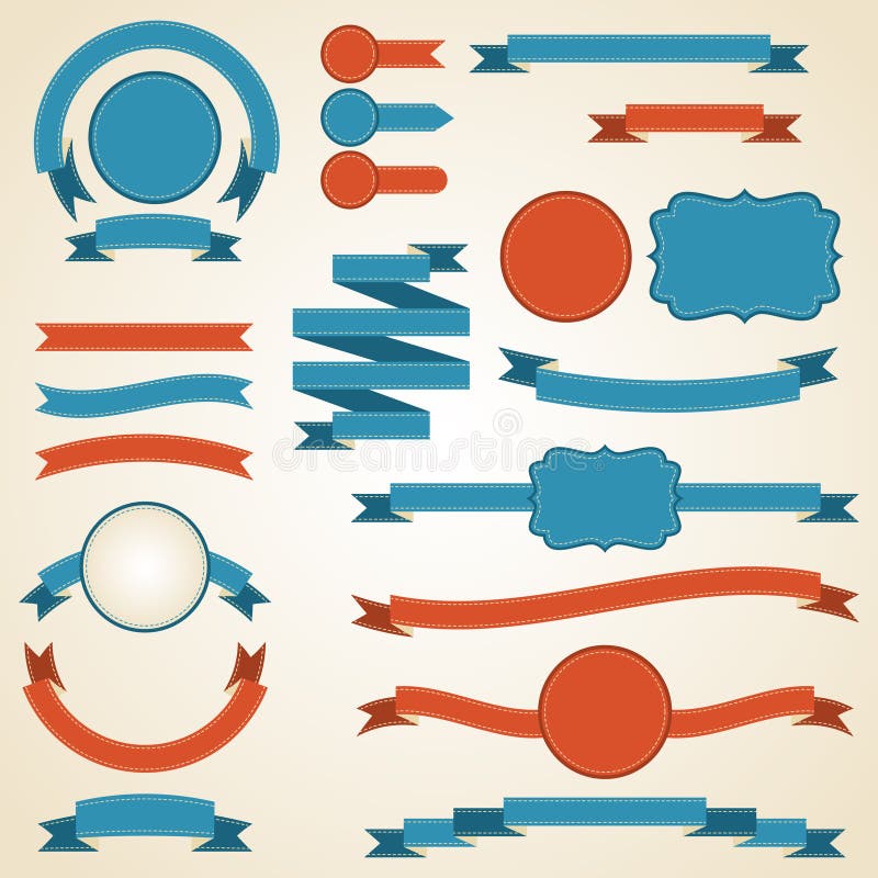 Set of Retro Ribbons and Labels. Vector Stock Illustration ...