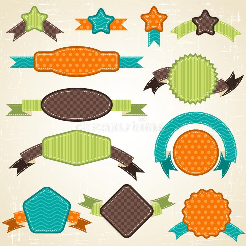 Set of Retro Ribbons and Labels. Vector Stock Vector - Illustration of ...