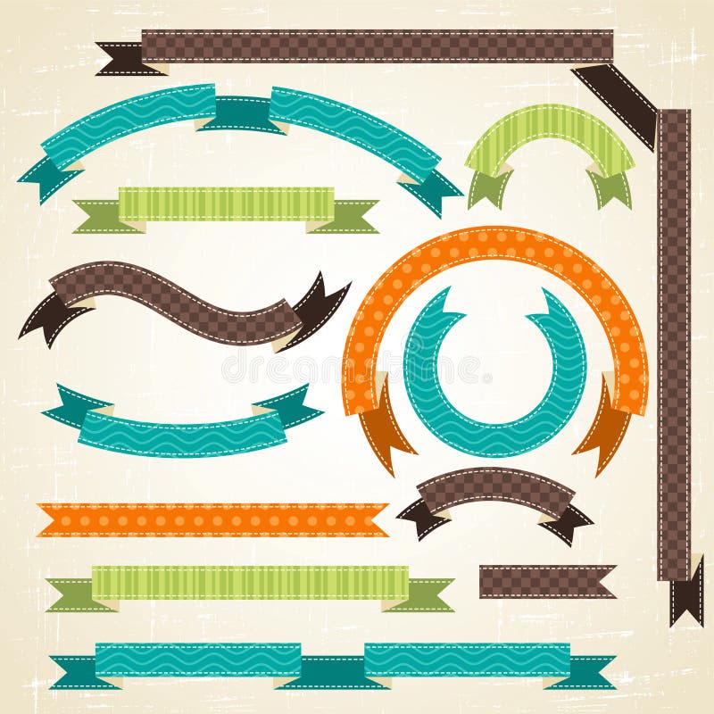 Set of Retro Ribbons and Labels. Vector Stock Vector - Illustration of ...