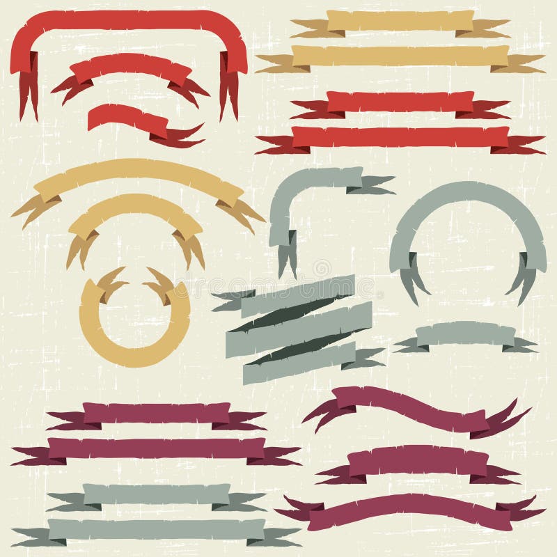 Set of Retro Ribbons and Labels. Vector Stock Vector - Illustration of collection, abstract ...