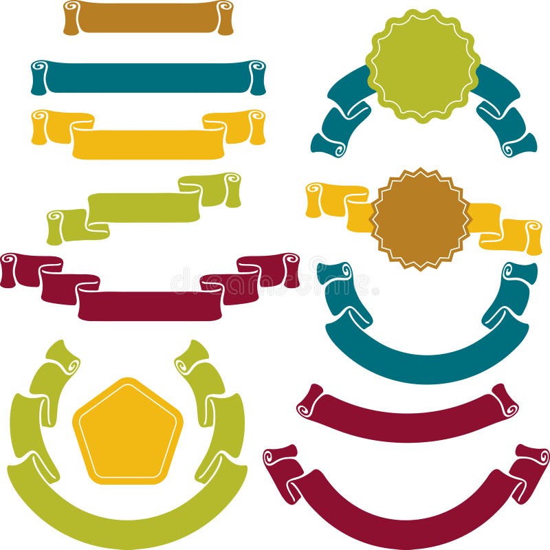 Set of Vector Ribbons, Labels and Stickers Stock Vector - Illustration ...
