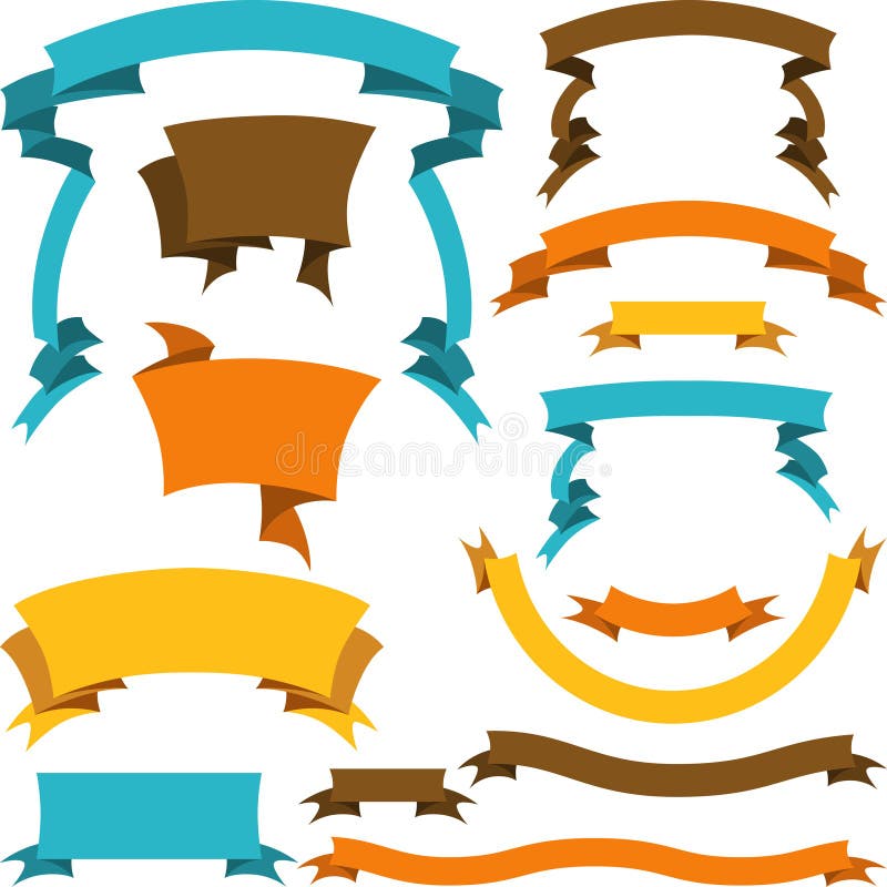 Set of Retro Ribbons and Labels. Vector Stock Vector - Illustration of ...
