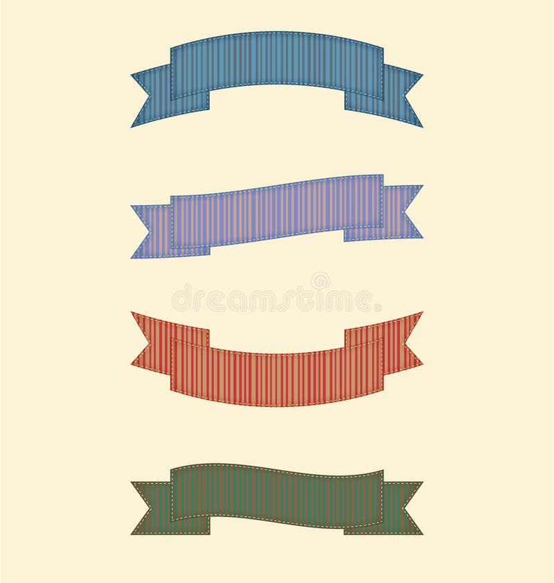 Set of retro ribbons. stock illustration. Illustration of poster - 29715581