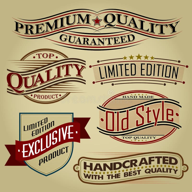 Set of Retro Seals, Labels and Calligraphic Design Stock Vector ...
