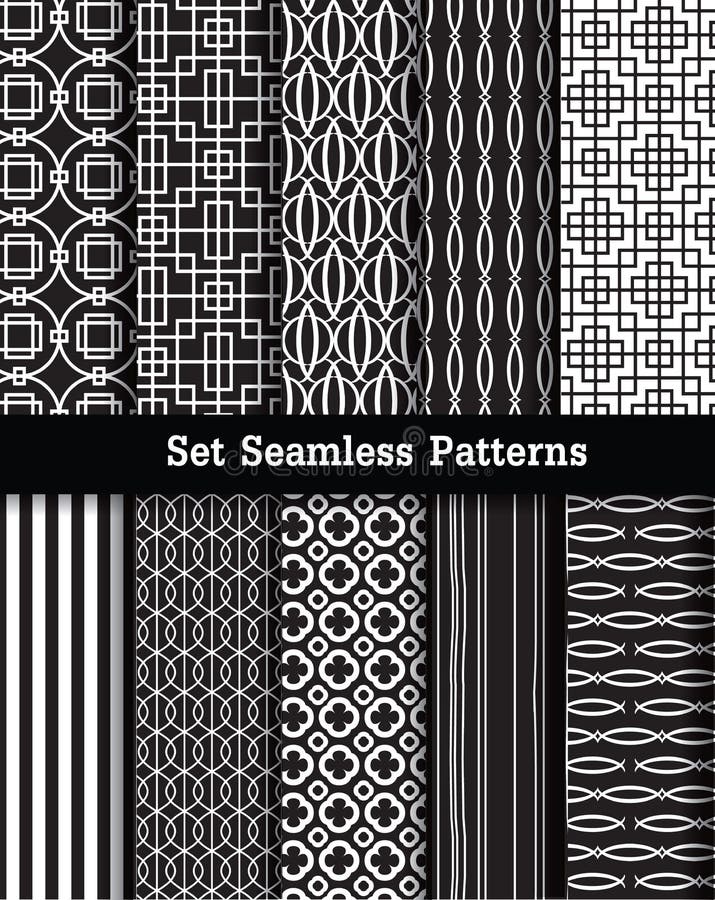 Set Retro Seamless Patterns Stock Vector - Illustration of decoration ...