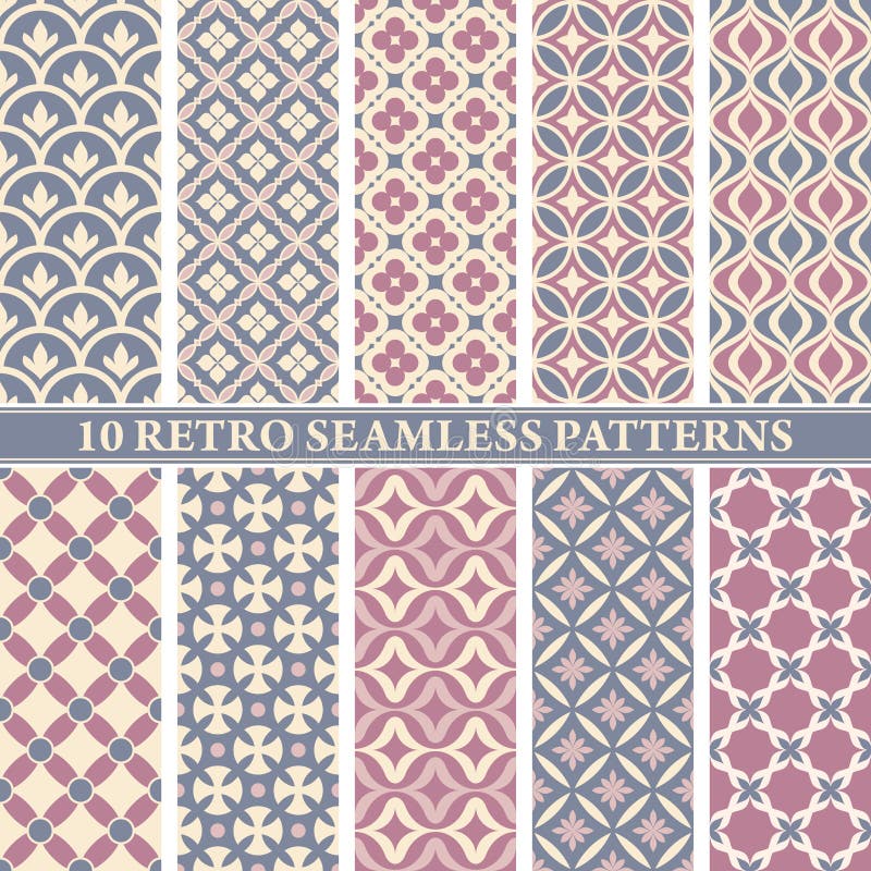 Abstract Retro Geometric Seamless Pattern. Stock Vector - Illustration ...