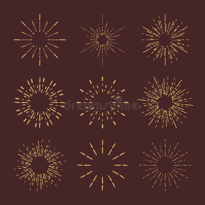 Set of Retro Sun Burst Shapes for Your Next Vintage Design Project ...