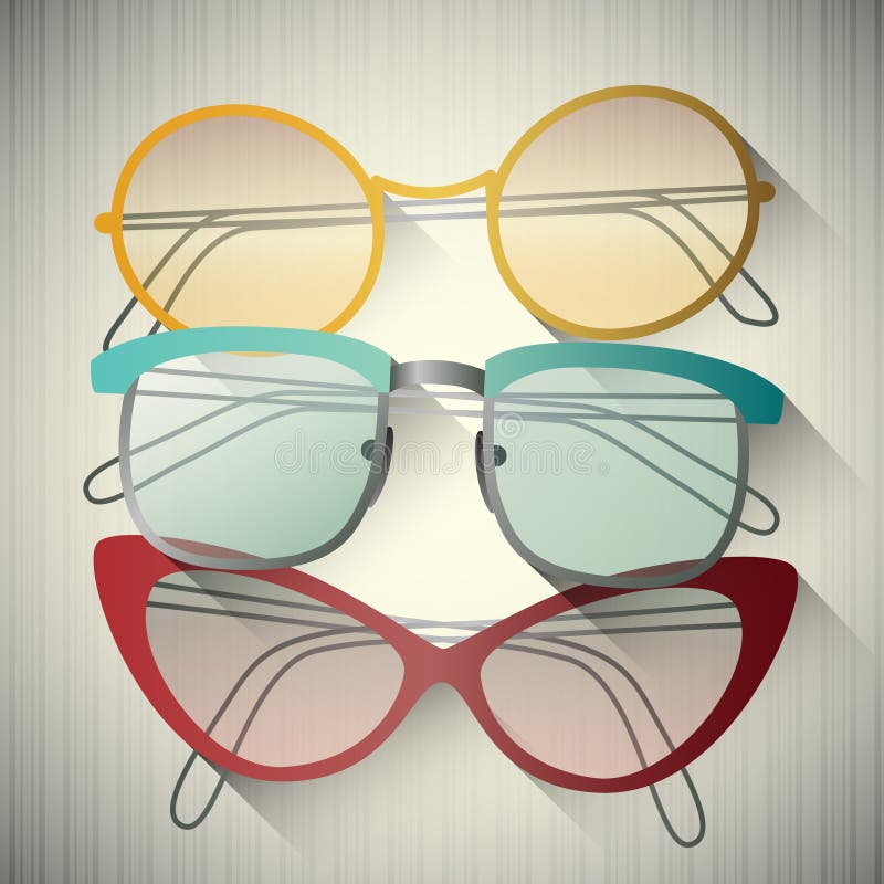 Set of retro sunglasses stock vector. Illustration of sight - 66512170