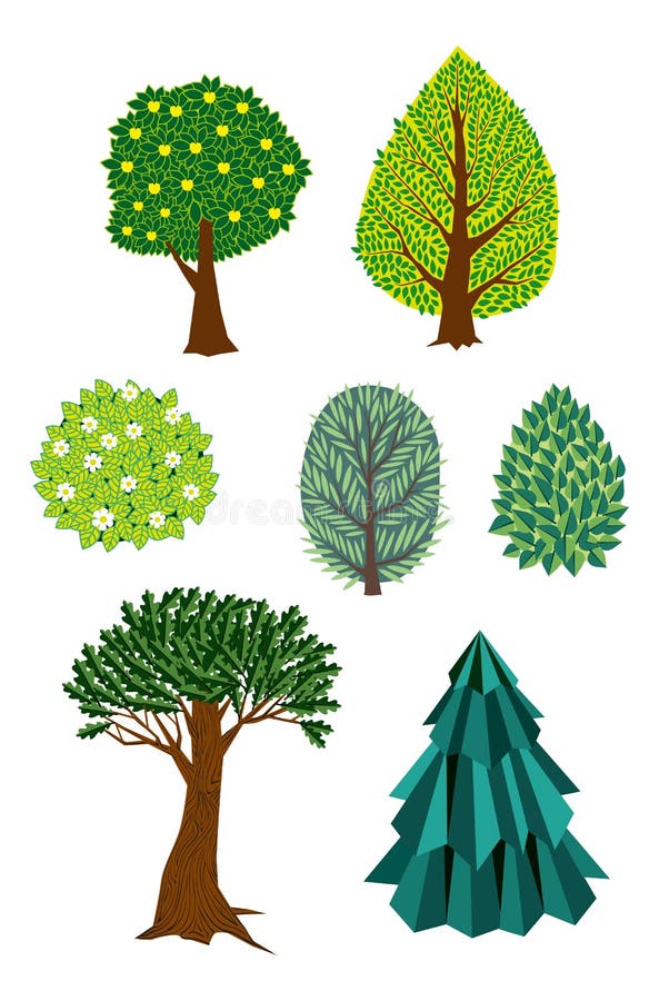 Retro Trees stock illustration. Illustration of leaf - 18925379