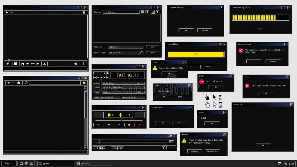 Retro Interface Ui Computer System Stock Illustrations – 735 Retro Interface Ui Computer System ...