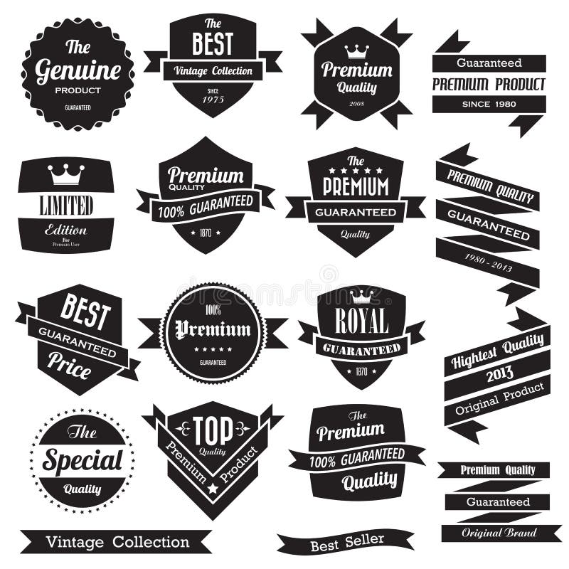 Set of Retro Vintage Badges and Labels Stock Vector - Illustration of ...