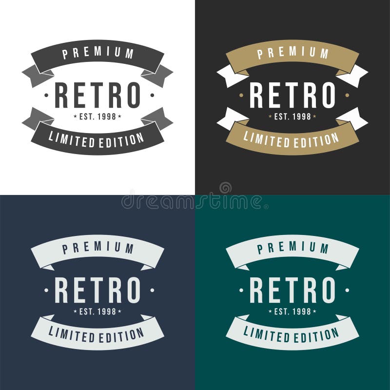 Set of Retro Vintage Design Stock Vector - Illustration of premium ...