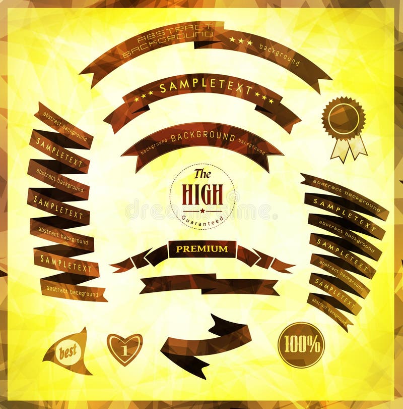 Set of Retro Vintage Labels and Ribbon Stock Illustration ...