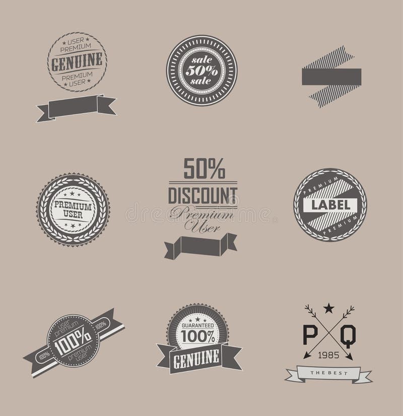 Set Retro Vintage Ribbons and Label Stock Vector - Illustration of ...