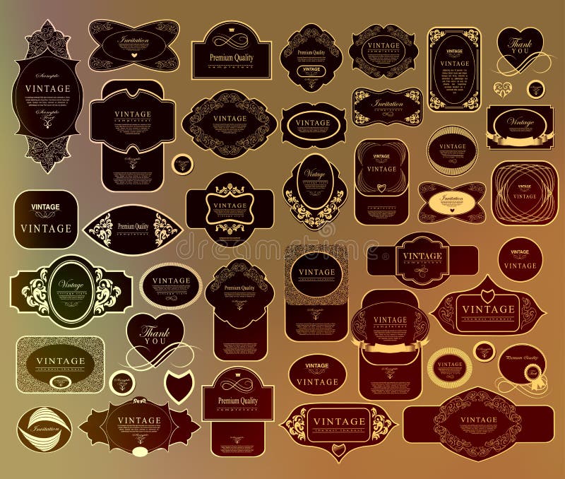 Set Retro Vintage Ribbons and Label Stock Vector - Illustration of ...