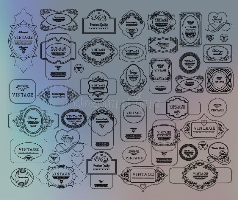 Set Retro Vintage Ribbons and Label Stock Illustration - Illustration ...