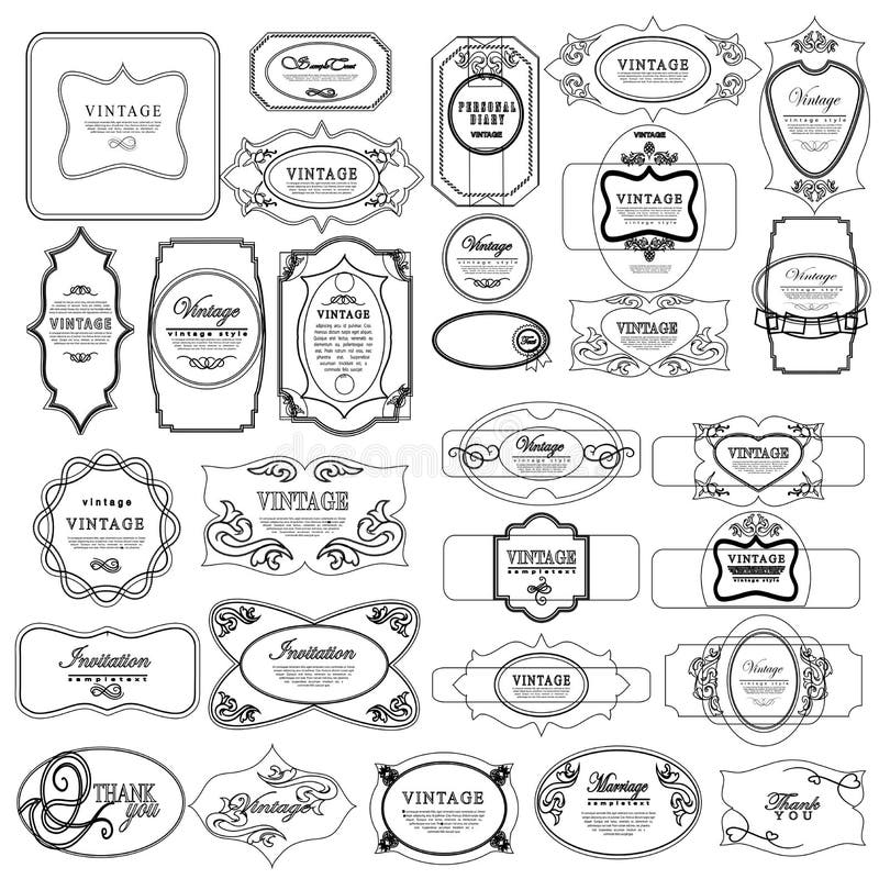 Set Retro Vintage Ribbons and Label Stock Vector - Illustration of ...