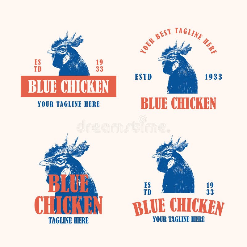 Set of Retro and Vintage Style Chicken Logos for the Poultry Industry ...