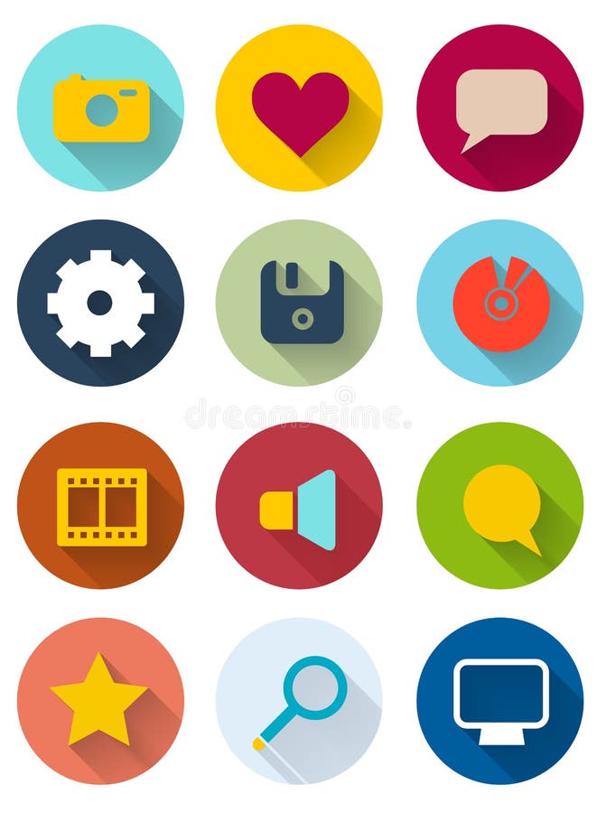 Set of retro web icons stock illustration. Illustration of idea - 48278727