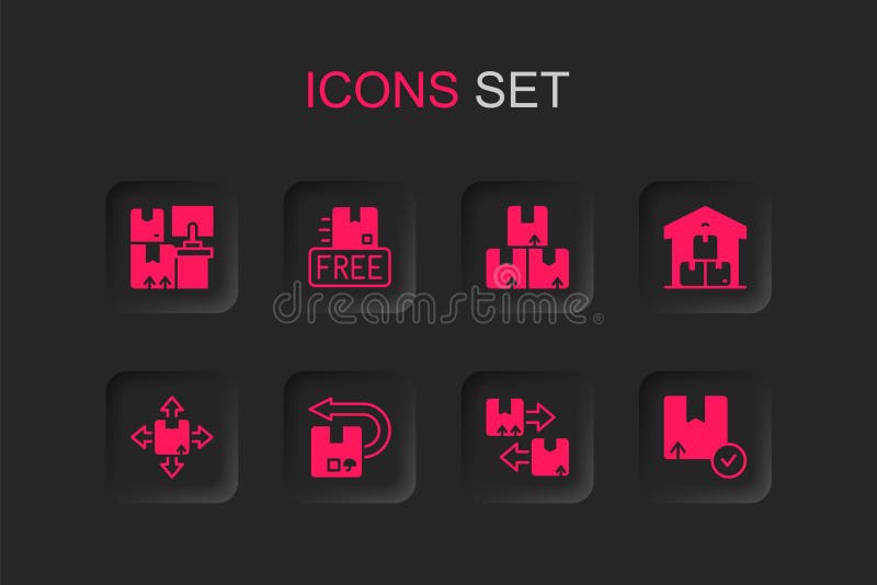 Set Return Cardboard Box, Cardboard with Free Symbol, Warehouse Boxes ...