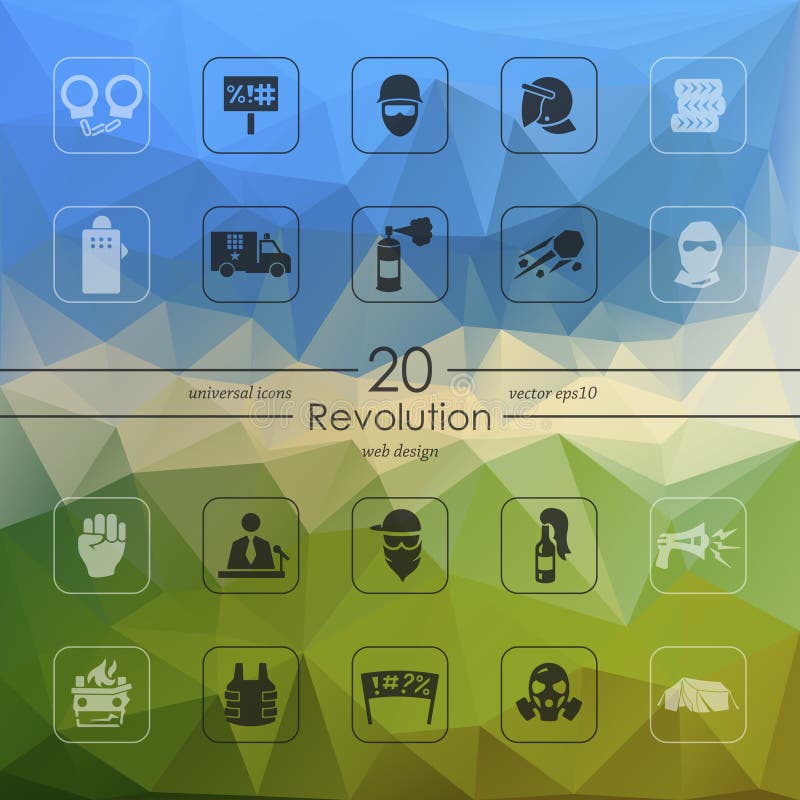 Set of revolution icons stock vector. Illustration of fist - 78778299