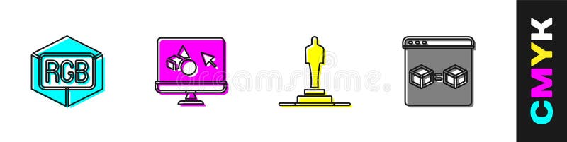 Set RGB and CMYK Color Mixing, 3D Printer Software, Model and Perfect ...