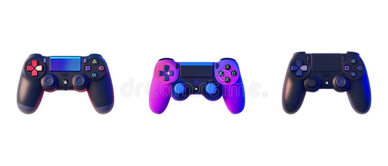 Set of RGB Lighting Effects in Five Different Poses on Transparent ...