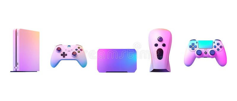 Set of RGB Lighting Effects in Five Different Poses on Transparent ...