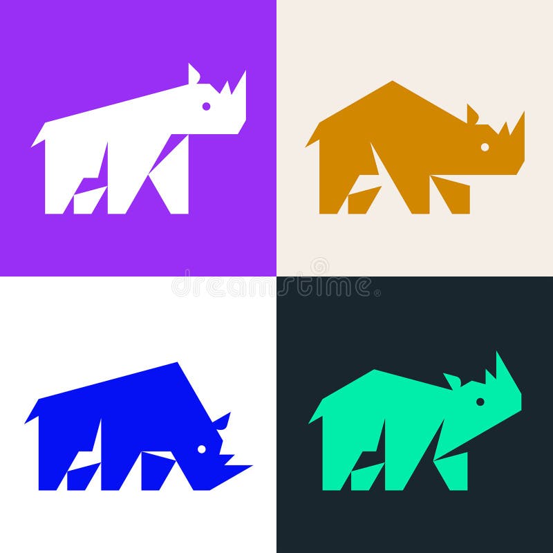 Set of Rhino logo stock vector. Illustration of shape - 317057192