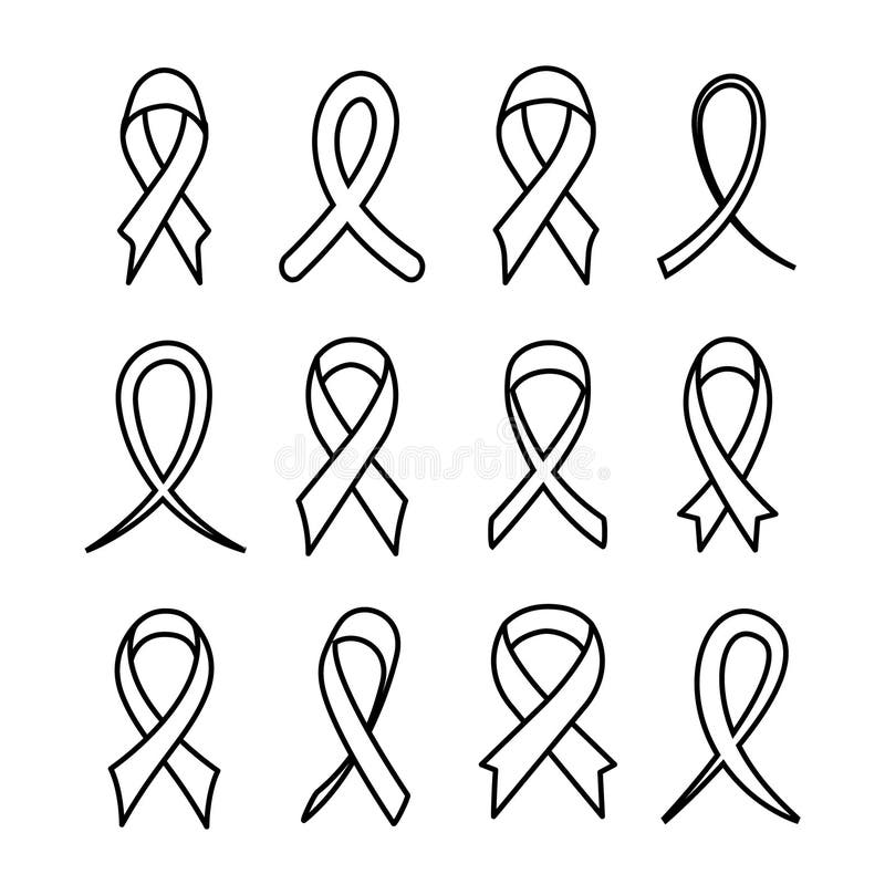 Set of Ribbon Icons Thin Line. Vector Icon Stock Illustration ...