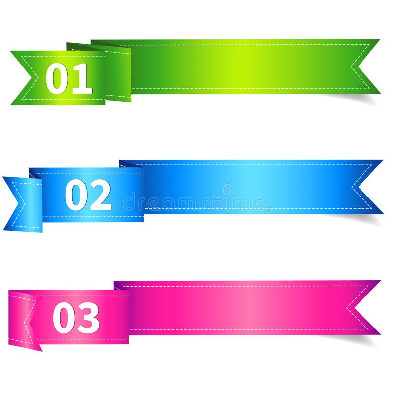 Set of Ribbon Label with Number Stock Vector - Illustration of message ...