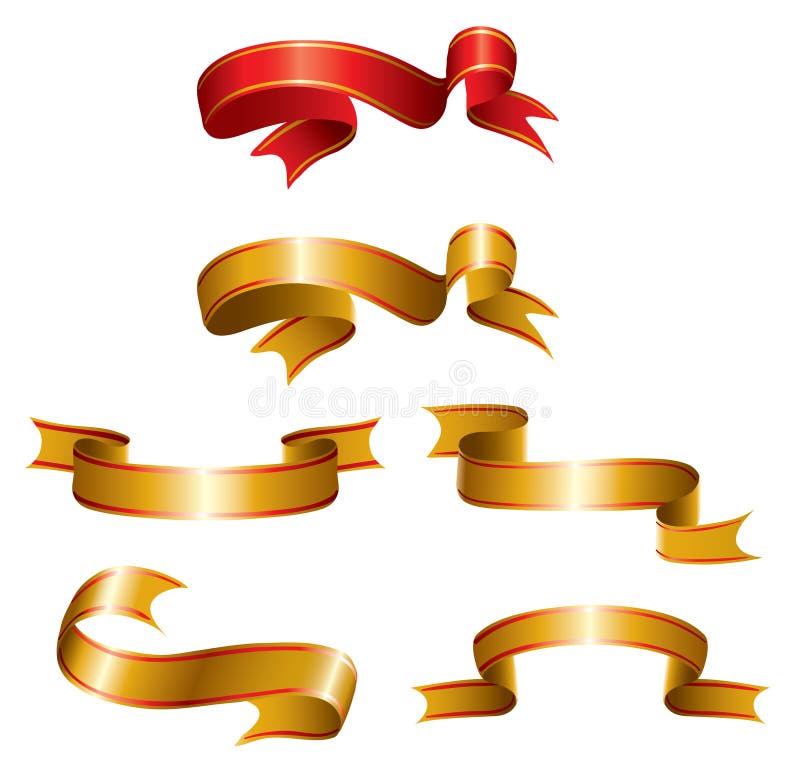 Set of ribbons stock vector. Illustration of scroll, vector - 14784690