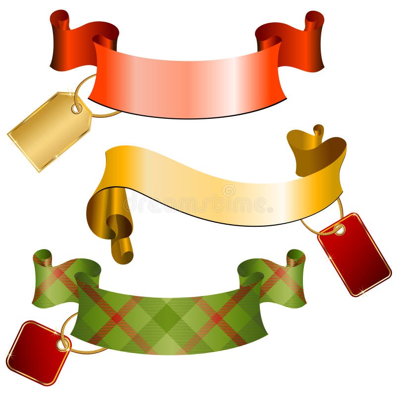 Set of ribbons stock vector. Illustration of corner, shop - 6687434