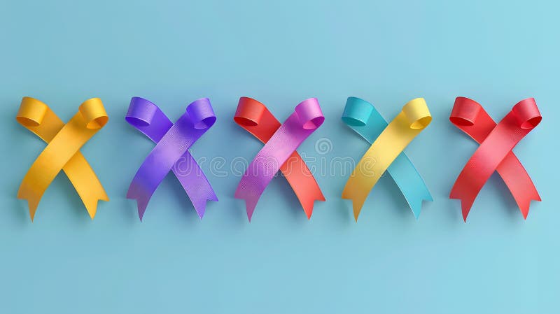 Set of Ribbons on Color Background. this is AI Generative Image. Stock ...