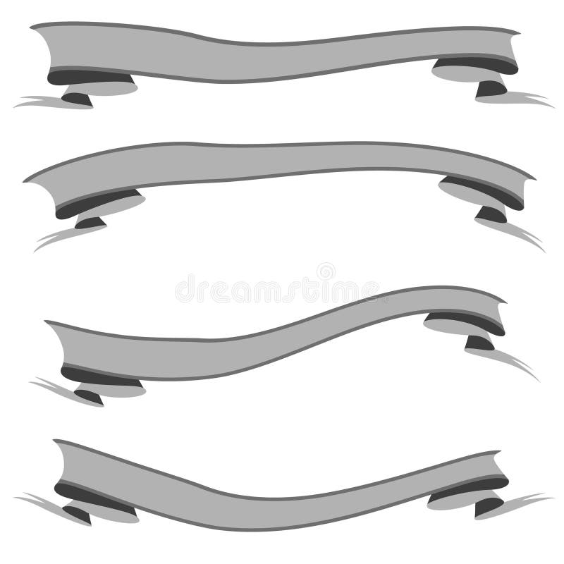 Ribbons Curved Banner Set Vector Illustration Stock Vector ...