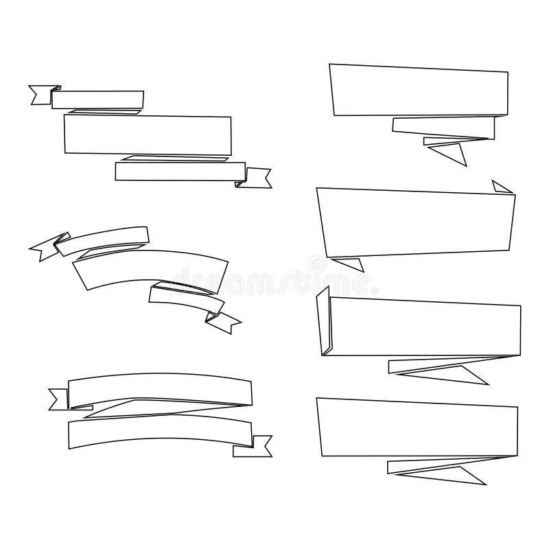 Set Of Ribbons Elements Banner Banners Stock Vector Illustration Of