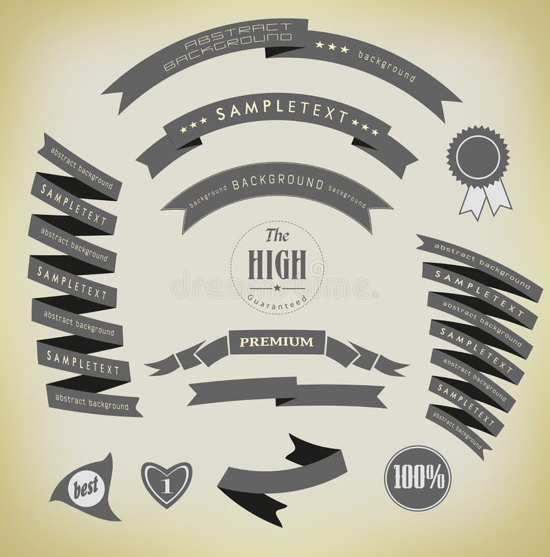 Set ribbons and label stock vector. Illustration of creative - 35215766