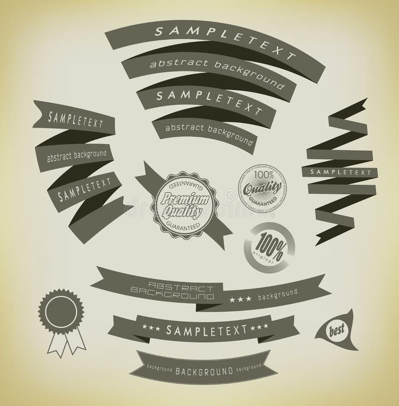 Set ribbons and label stock vector. Illustration of creative - 35741117