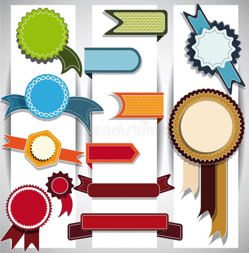 Vector Stickers and Badges Set 10. Flat Style. Stock Vector ...